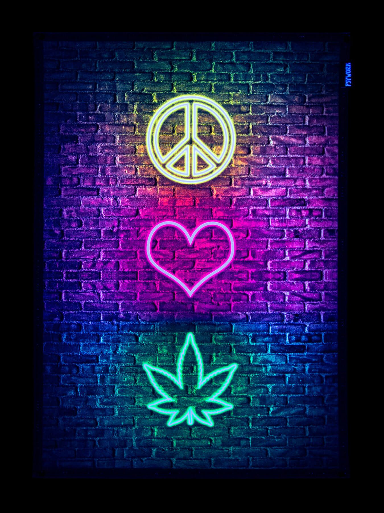 Psychedelic Peace Signs Weed Plant